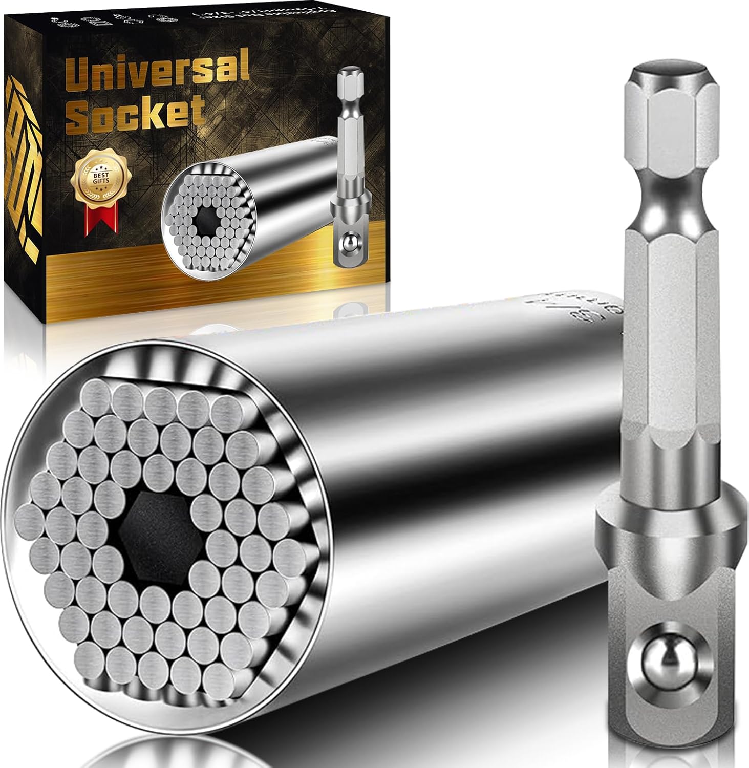 ironcube Super Universal Socket Tools, Socket Set with Power Drill Adapter(7-19 MM) Suitable for ...