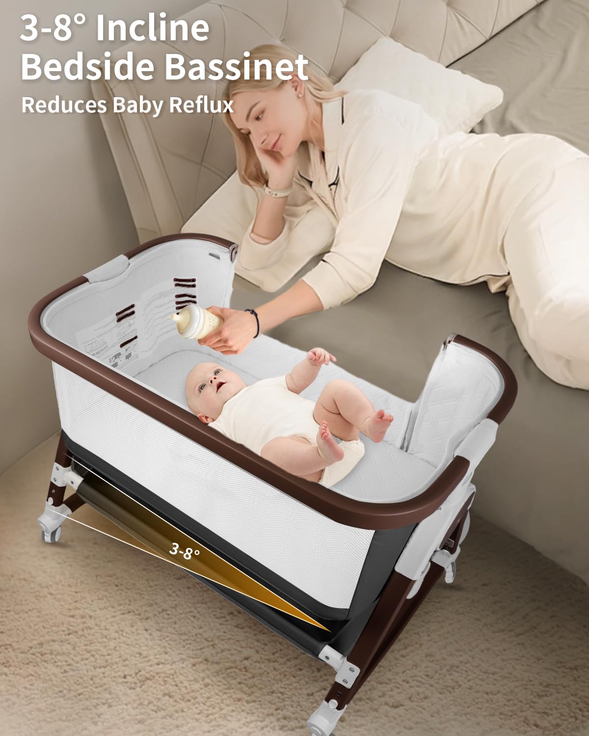 Snapklik.com : Suihuooo 4 In 1 Baby Bassinet, Bassinets Bedside Sleeper