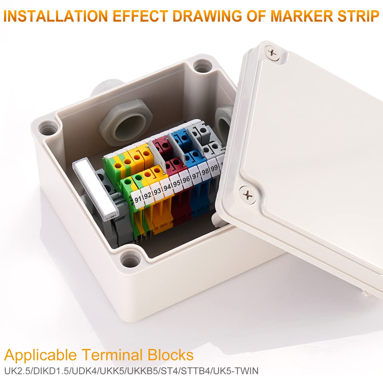 Snapklik.com : Terminal Marker Strip,10 Pcs Terminal Blocks Labels Tags ...