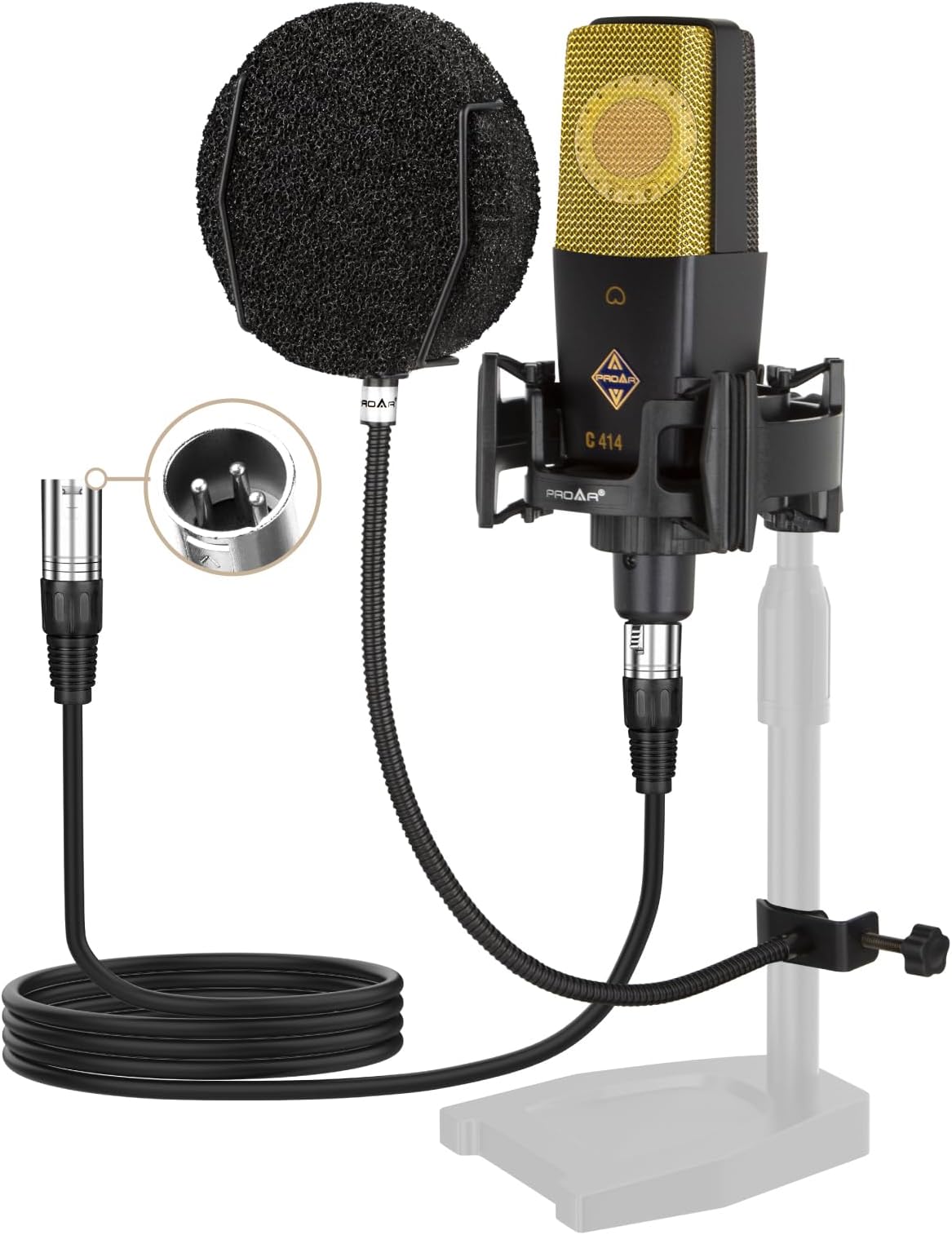 Amazon.com: PROAR XLR Podcast Microphone Professional Cardioid Studio ...
