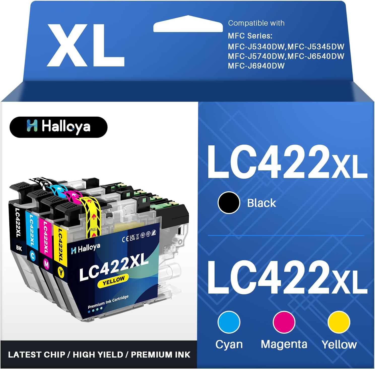 AIRLYSIS LC422XL Cartouche d'encre Compatible pour Brother LC422 XL LC ...