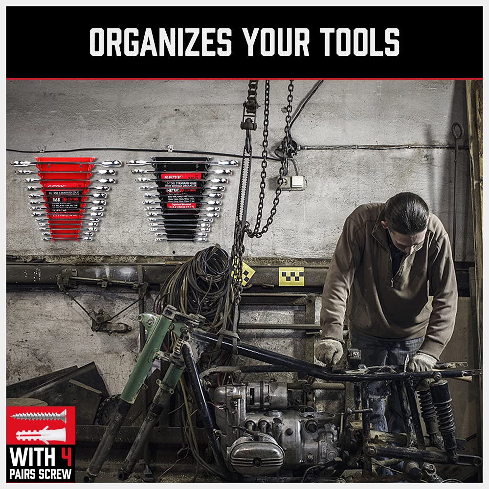 Snapklik.com : 26-Pack Metal Wrench Organizer Set, Wall Mounted Wrench ...