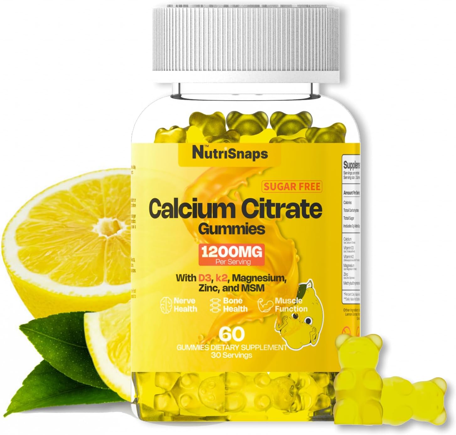 Amazon.com: Calcium Citrate Supplement Gummies for Adult - Sugar Free ...