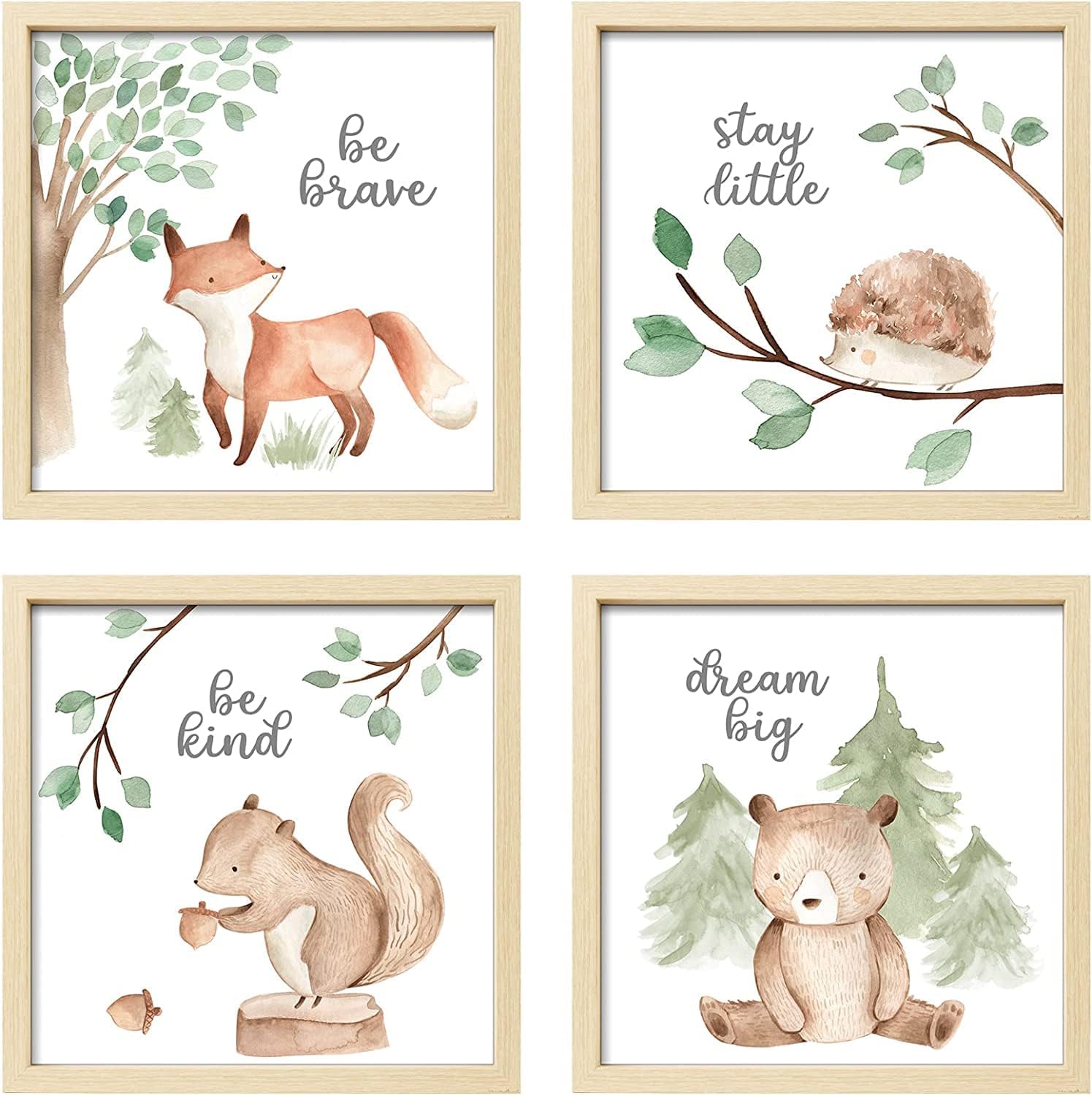 Amazon.com: Woodland Creatures Nursery Wall Art Prints Set of 6 for ...