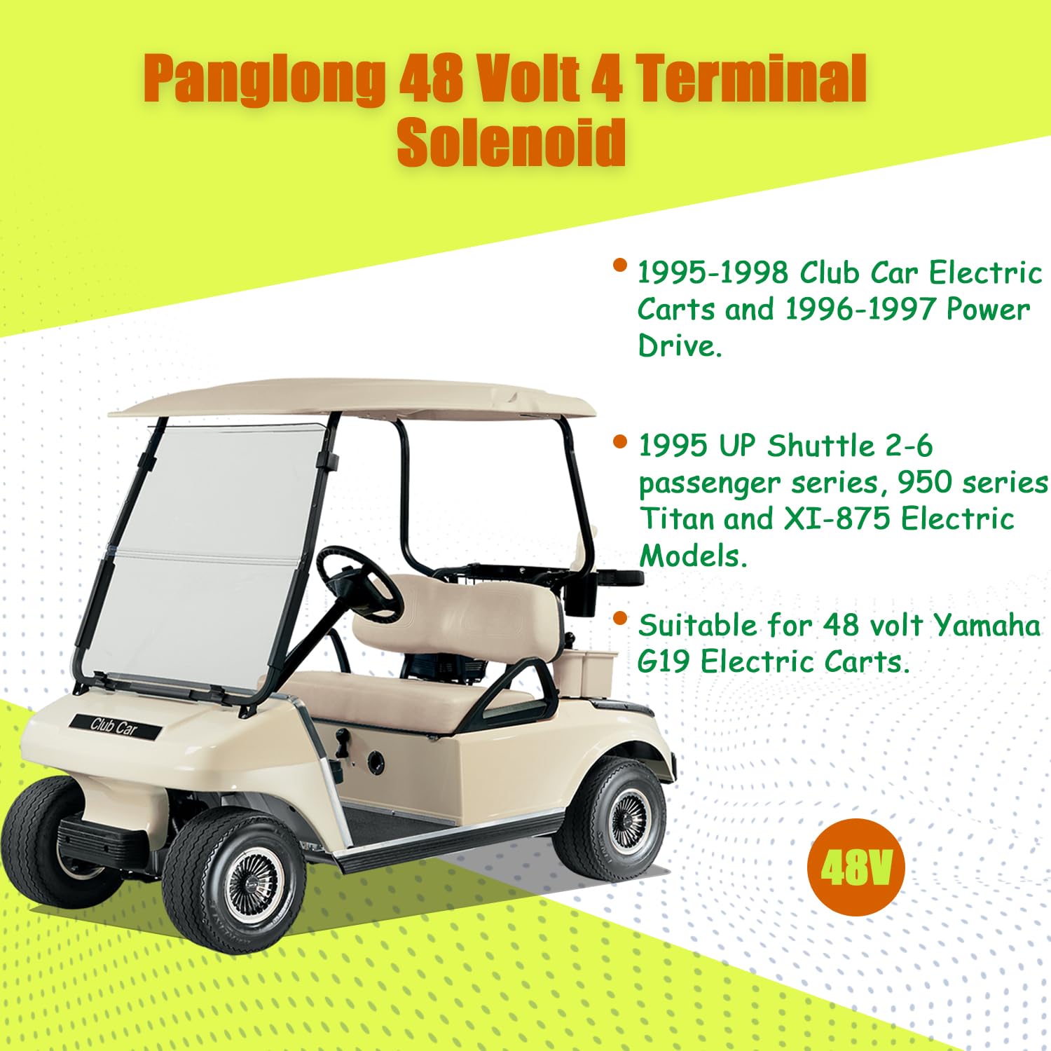 Snapklik.com : Panglong Golf Cart 48V 4 Terminal Solenoid, Compatible