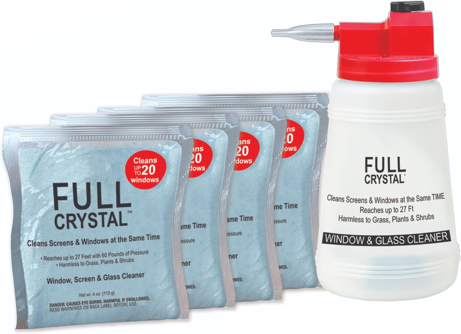 Amazon.com: Full Crystal Window Cleaning Kit- 1 LB Glass Cleaner and ...