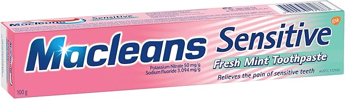 Macleans Sensitive Toothpaste for Sensitivity Relief, Mint 100g ...