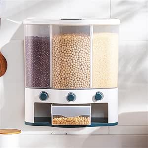 Amazon.com: BhshuidlS Dry Food Dispenser Container 3 Grid Rice Storage ...
