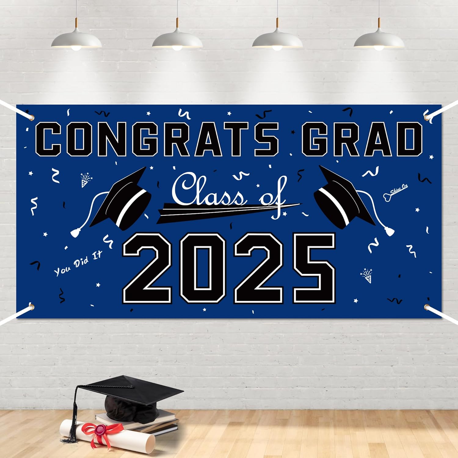 Amazon.com: Graduation Decorations 2025 - Blue Polyester Graduation ...