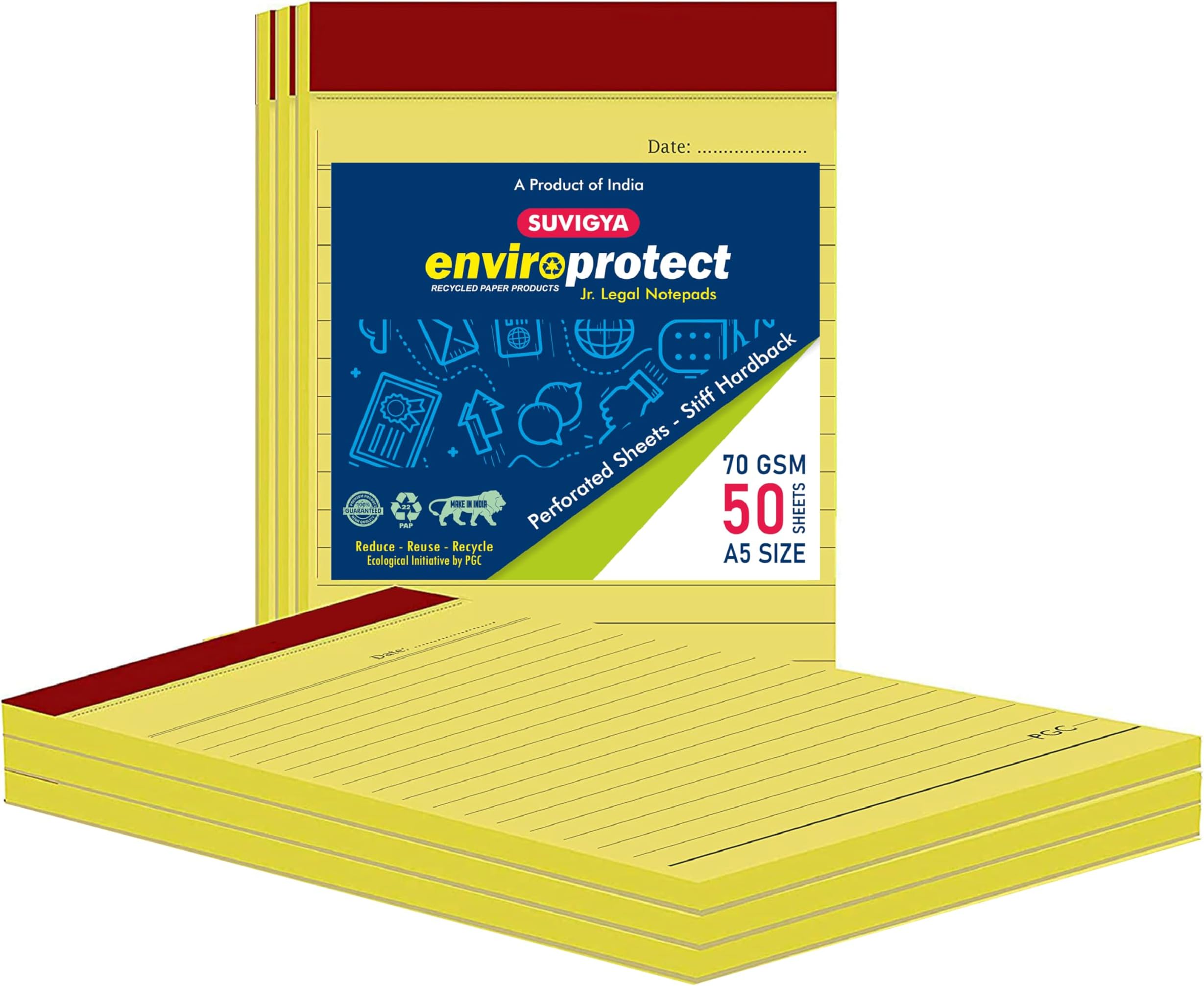 Suvigya Wide Ruled Writing Notepad, A5 Size, 5x8 Inch, Medium Size ...