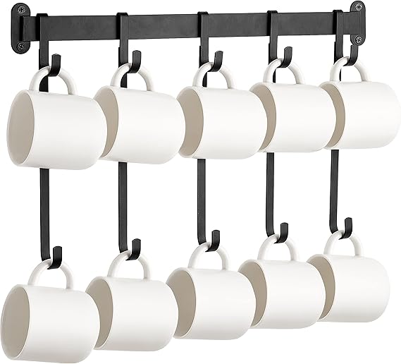 Amazon.com: Mkono Coffee Mug Holder Wall Mounted Mug Hooks Rack for 10 ...