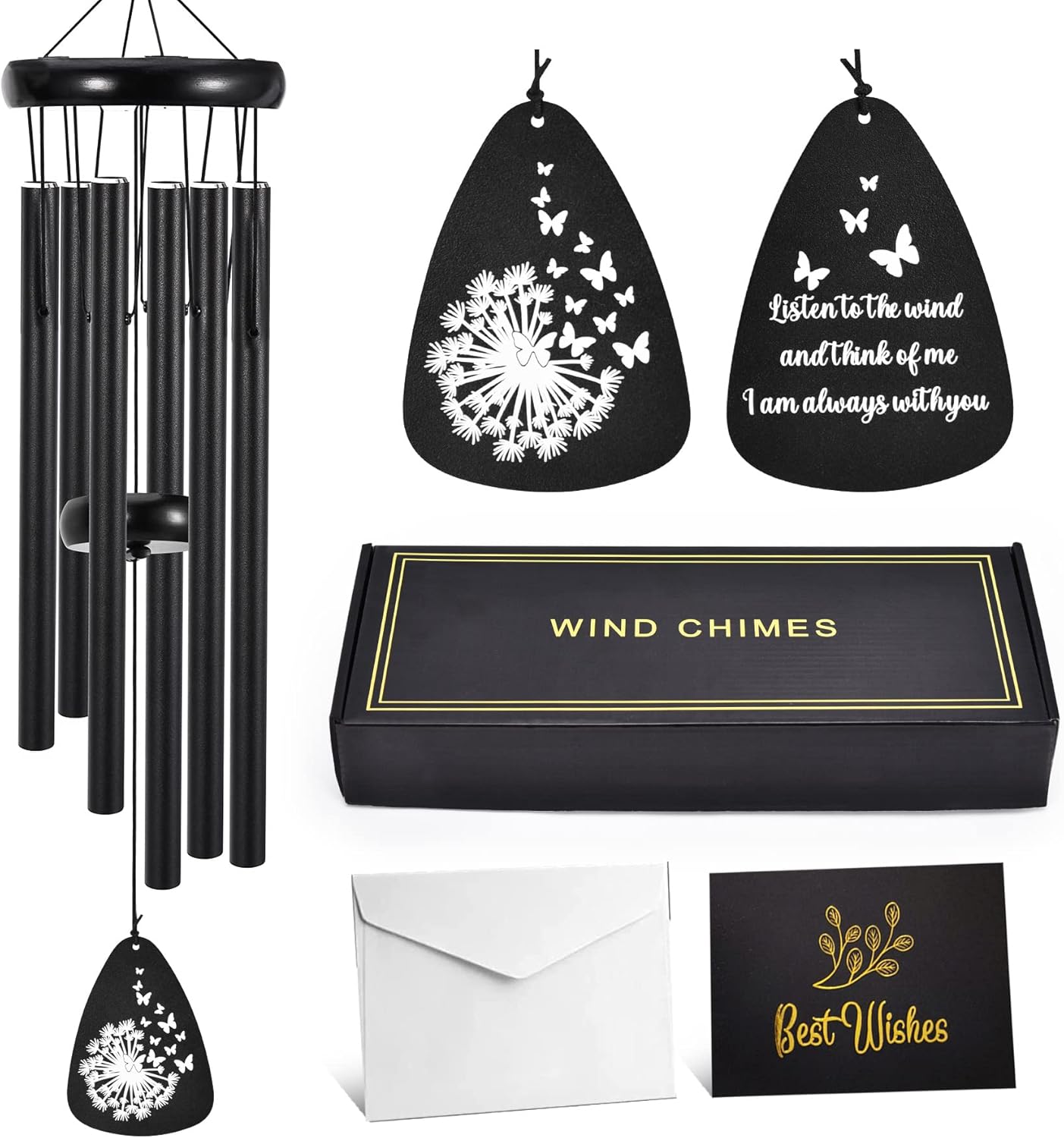 Amazon.com : Wind Chimes for Loss of Loved One, 32 INCH Butterfly ...