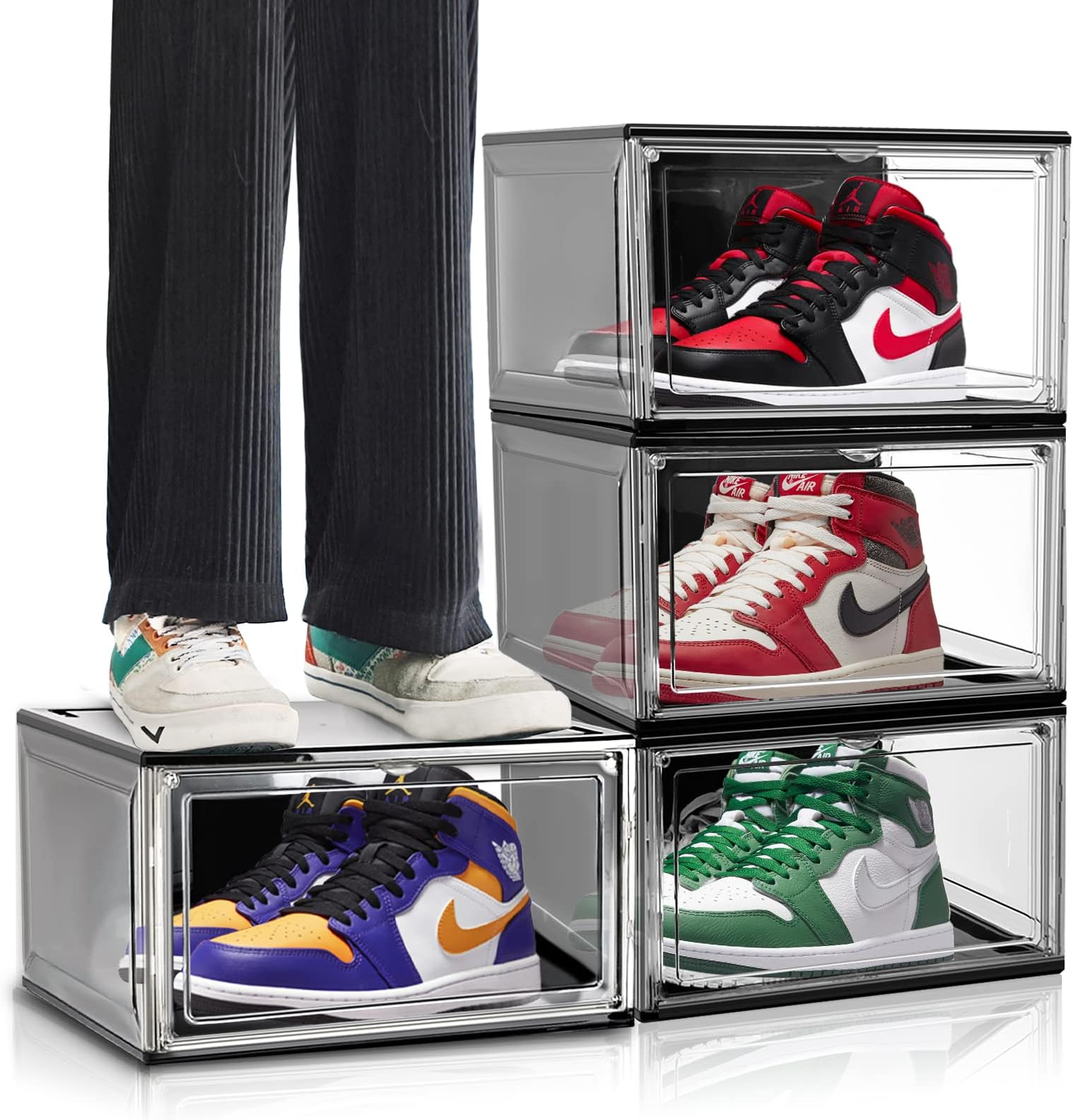 Amazon.com: EDS FAM 4 Pack Sneaker Storage for Sneakerheads with ...