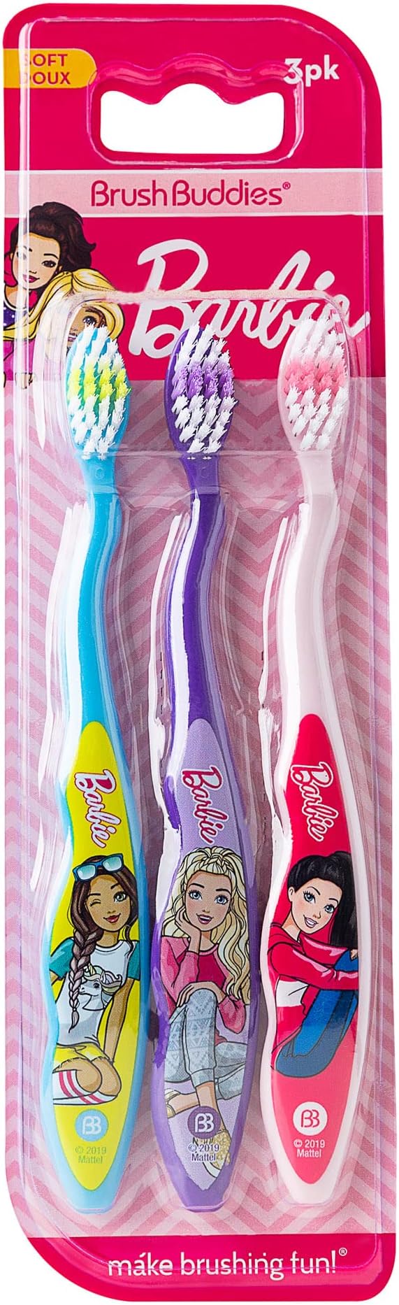 Amazon.com: Brush Buddies Barbie Manual Soft Bristled Toothbrush for ...