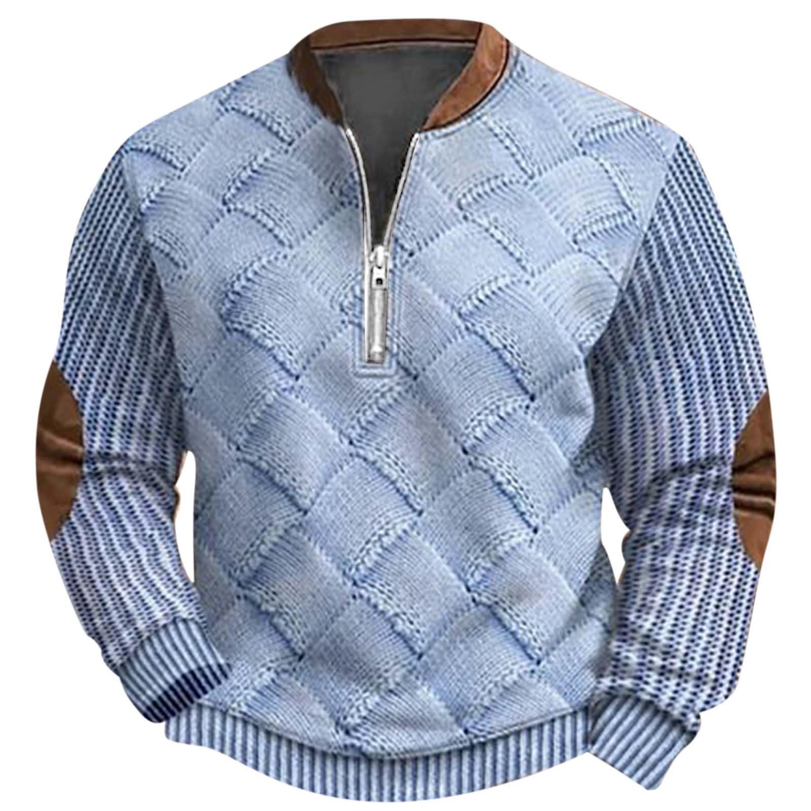 Sudadera de punto clásico con cierre para hombre, casual, manga larga ...