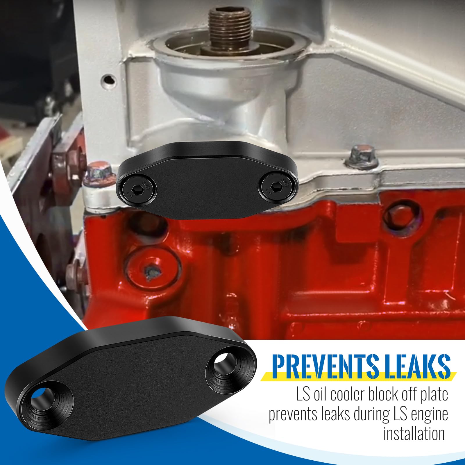 Snapklik.com : Saillong 1 Pack LS Billet Oil Cooler Block Off Plate On ...