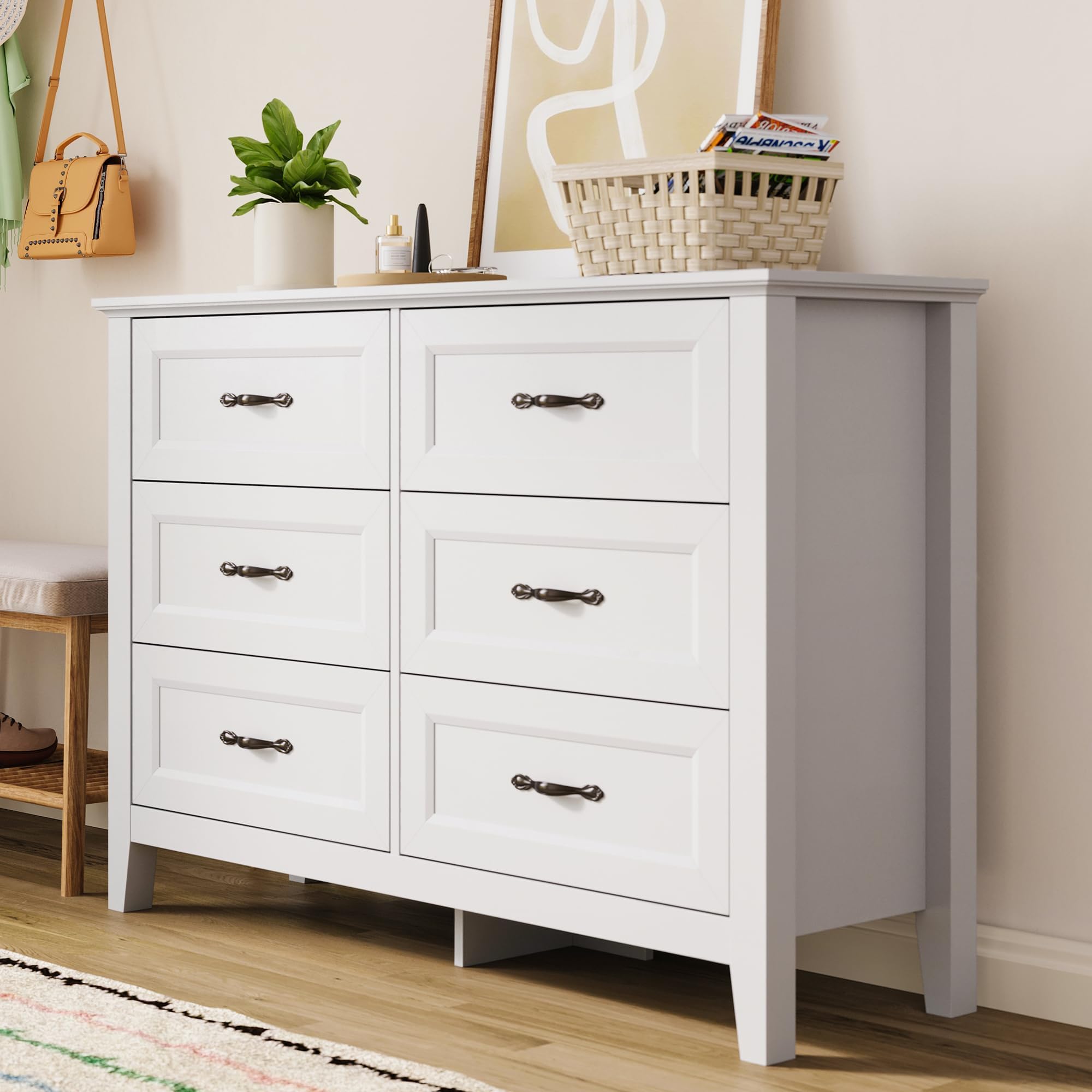 Amazon.com: LINSY HOME 9 Drawers Dresser for Bedroom, Wood Bedroom ...