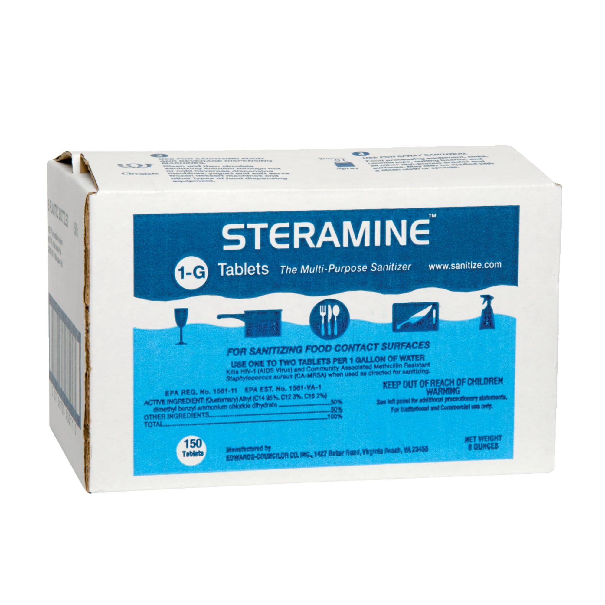 Amazon.com: 6 x Steramine Quaternary Sanitizing Tablets, Sanitizing ...