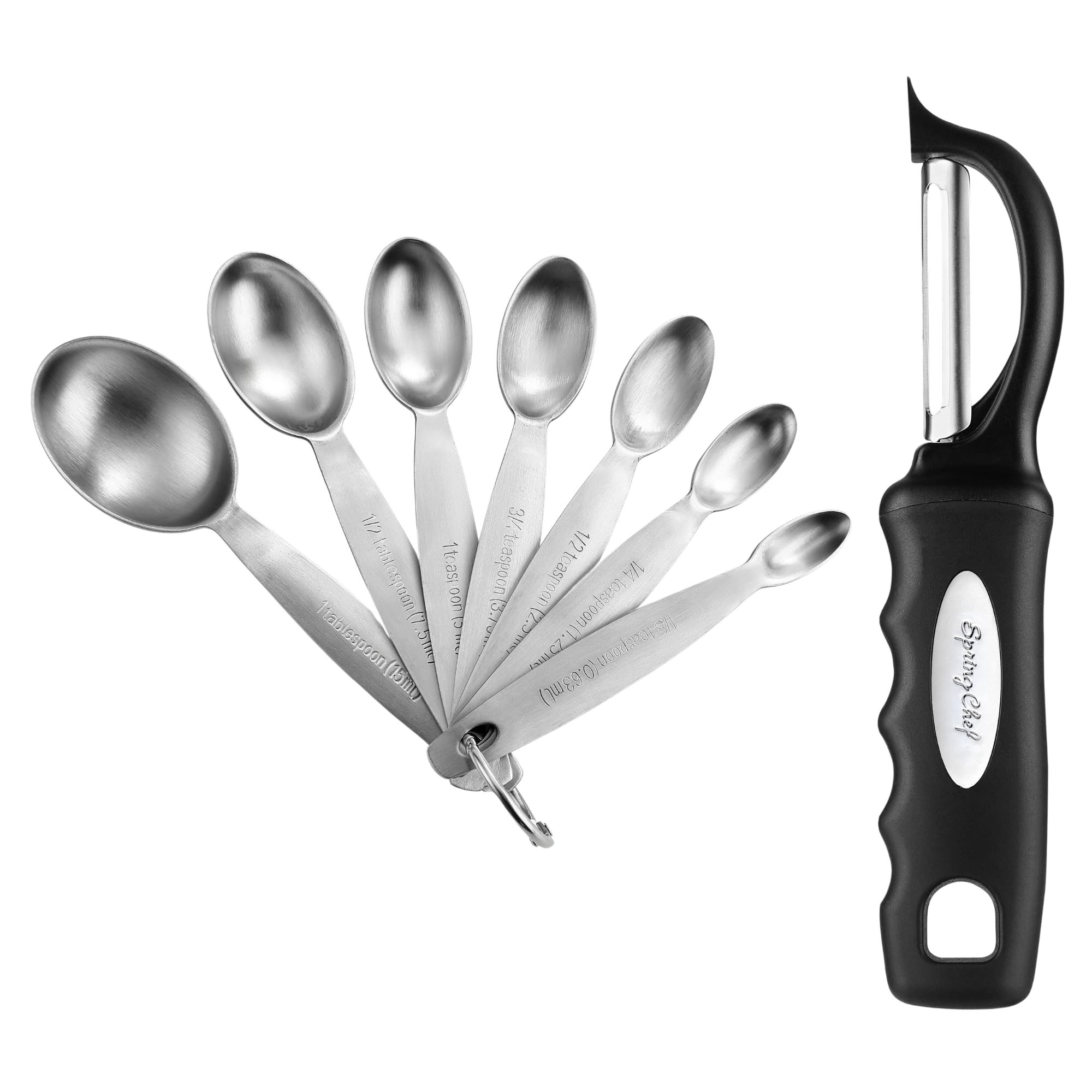 Amazon.com: Spring Chef Oval Stainless Steel Measuring Spoons, Set of 7 ...