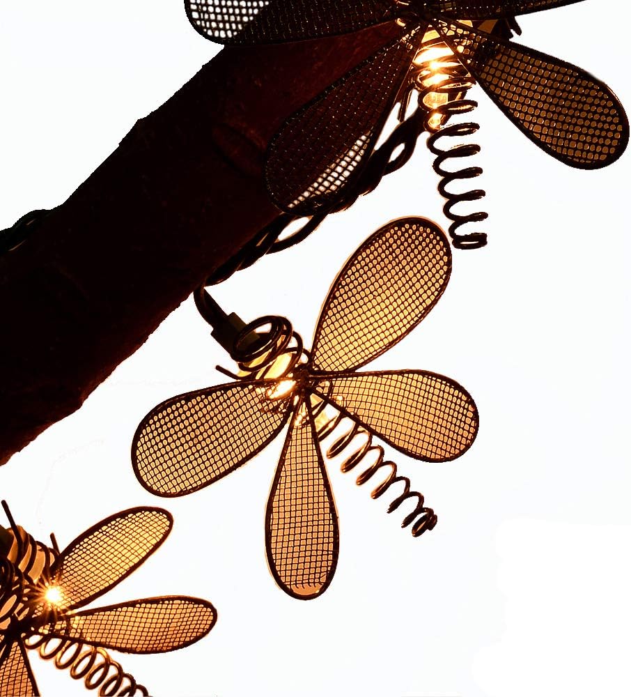 Amazon.com: LIDORE Vintage Style Metal Dragonfly String Lights for ...