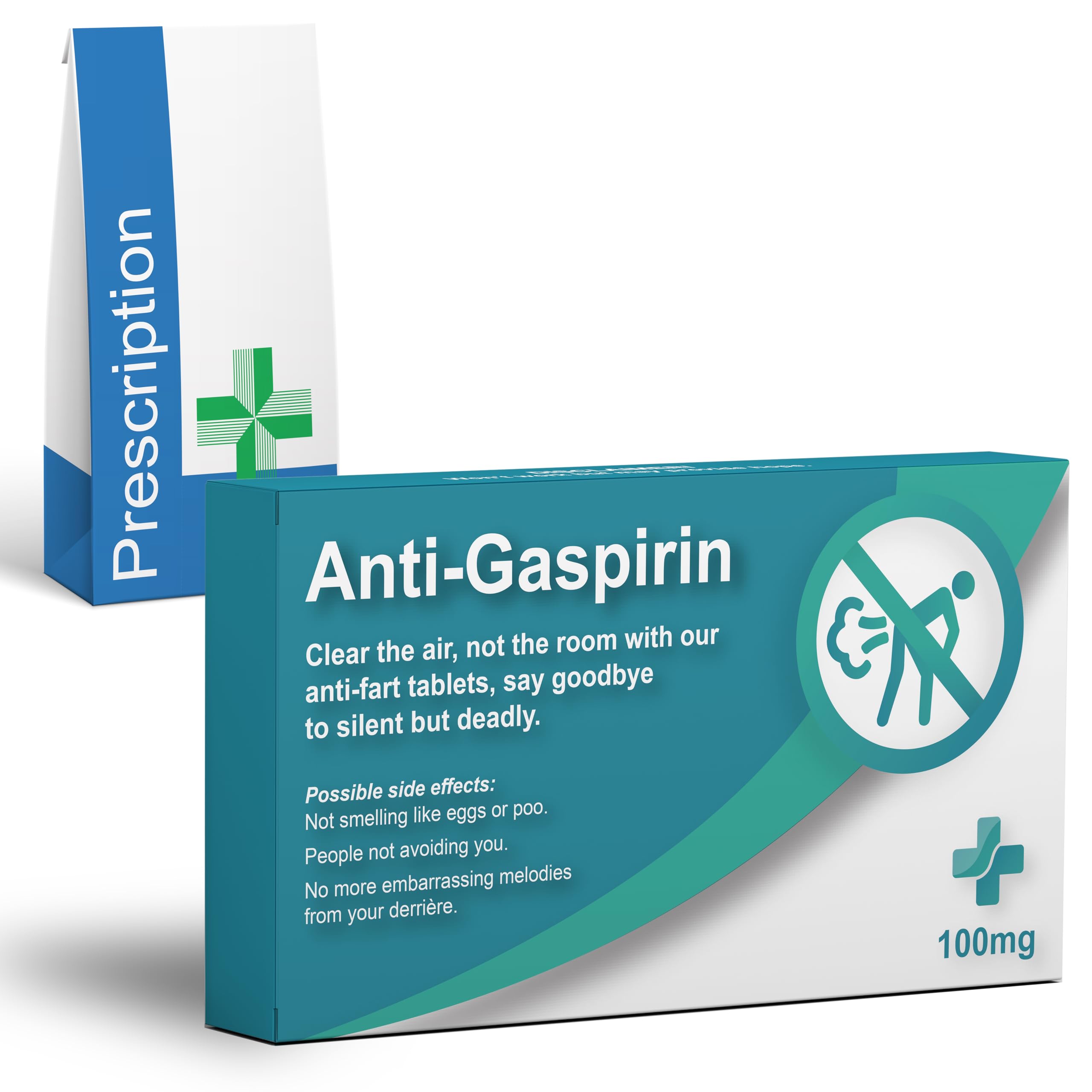 SC Products Anti Fart Pills Joke Pill Box with Prescription Bag - Funny ...