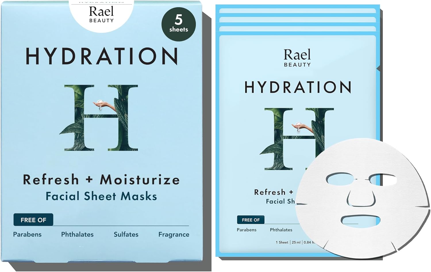 Rael Bamboo Face Sheet Mask - Facial Mask with Moisturizing for Dewy ...