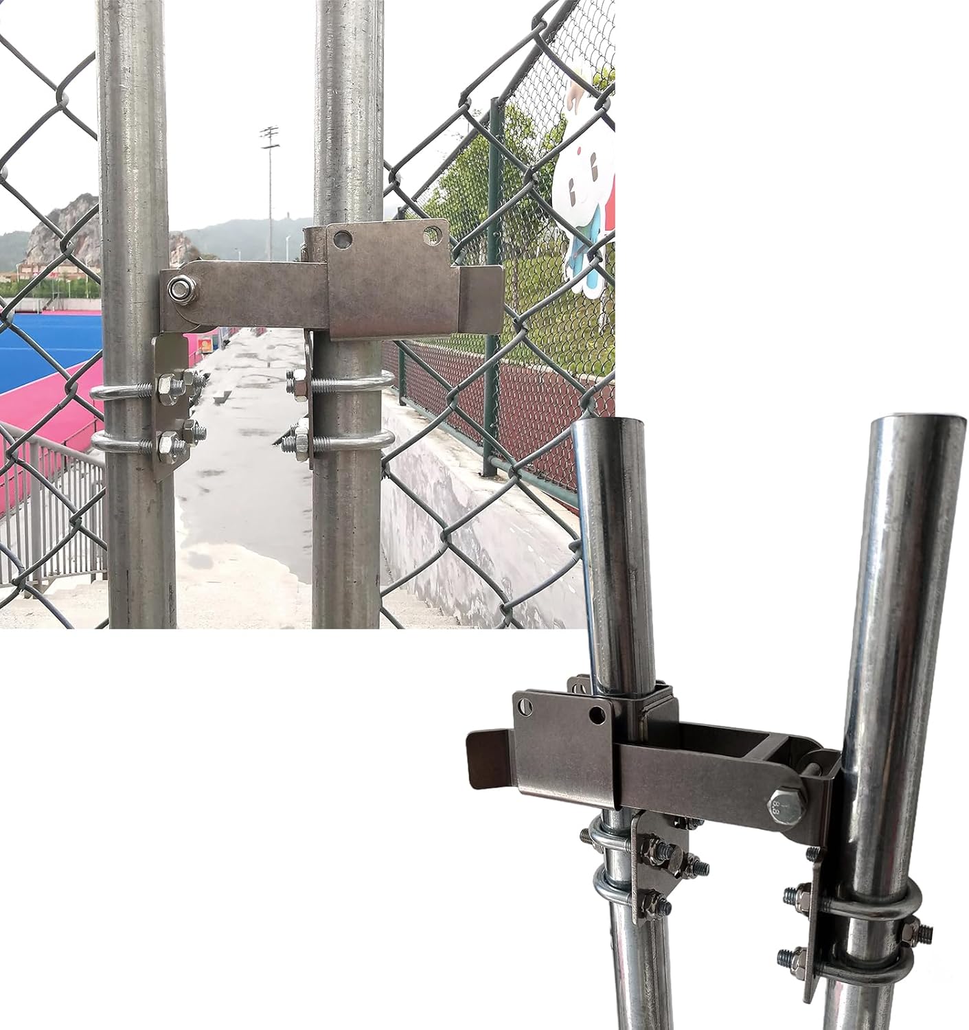 Stainless Steel Gate Hardware Chain Link Double Gate Latch - Stainless ...