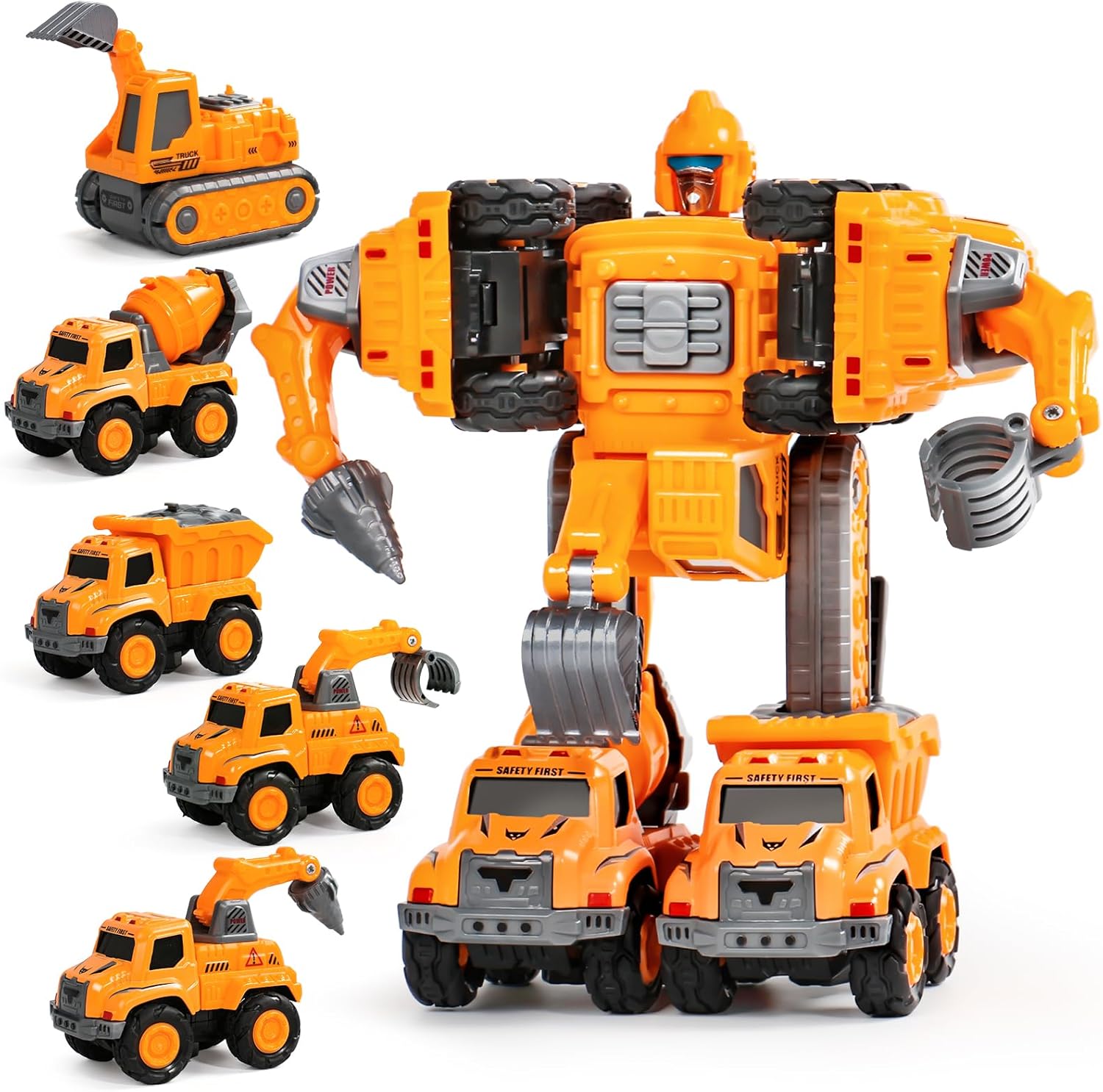 Transforming Robot Toys for 3 4 5 Year Old Boy Construction Vehicle 5 in 1 Transform Building ...