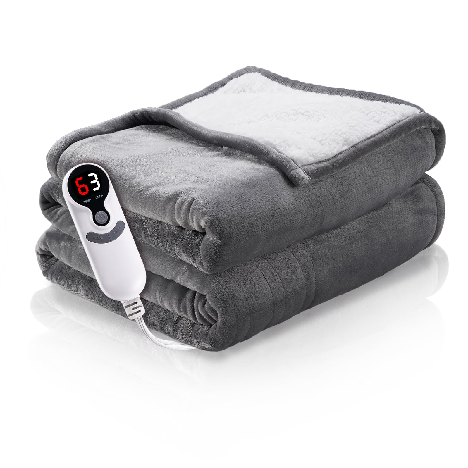 Amazon.com: RALYSUN Electric Heated Blanket Throw,50" x 60"Thickened ...