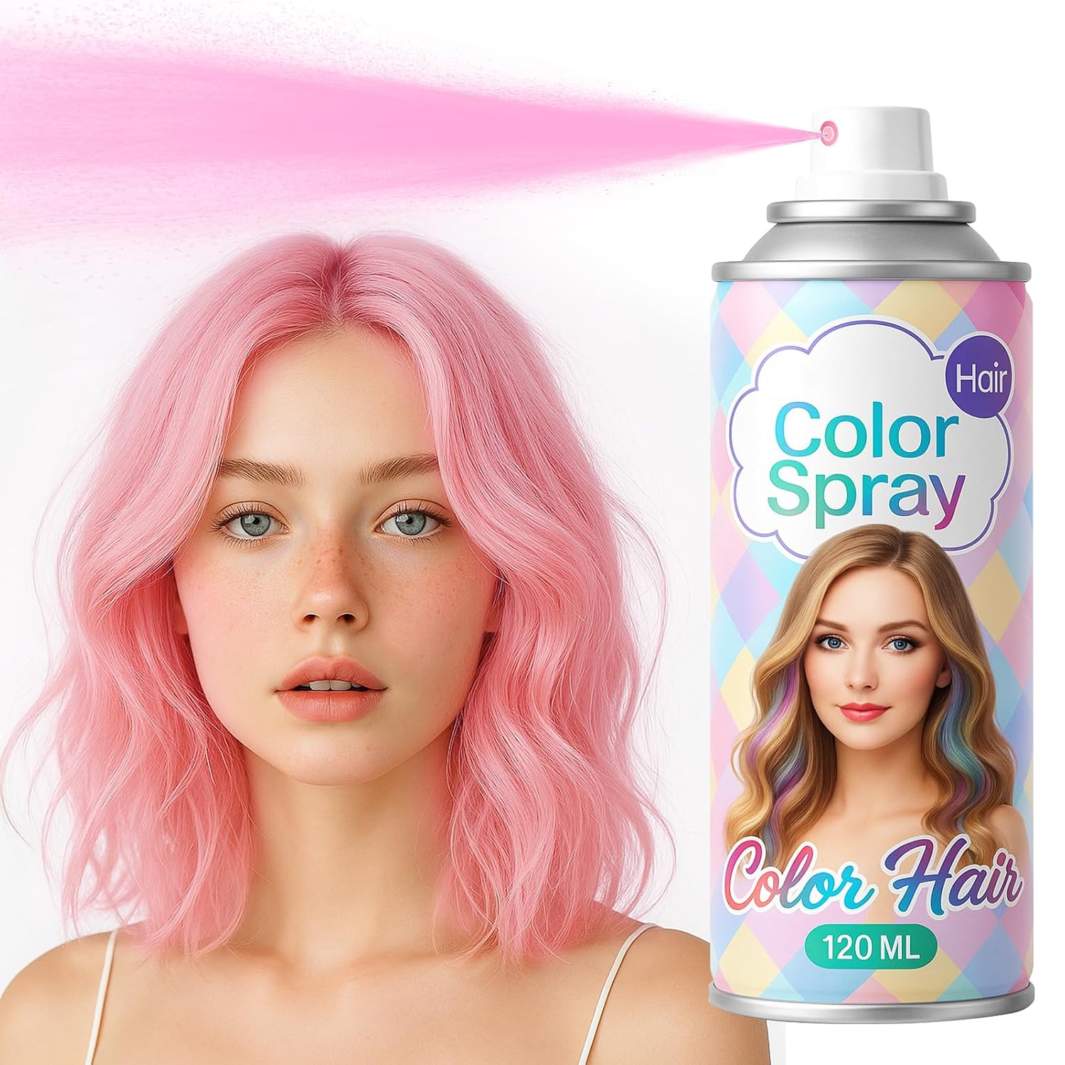 Amazon.com : Pink Temporary Hair Color Spray for Women Men Kids, 1-Day ...