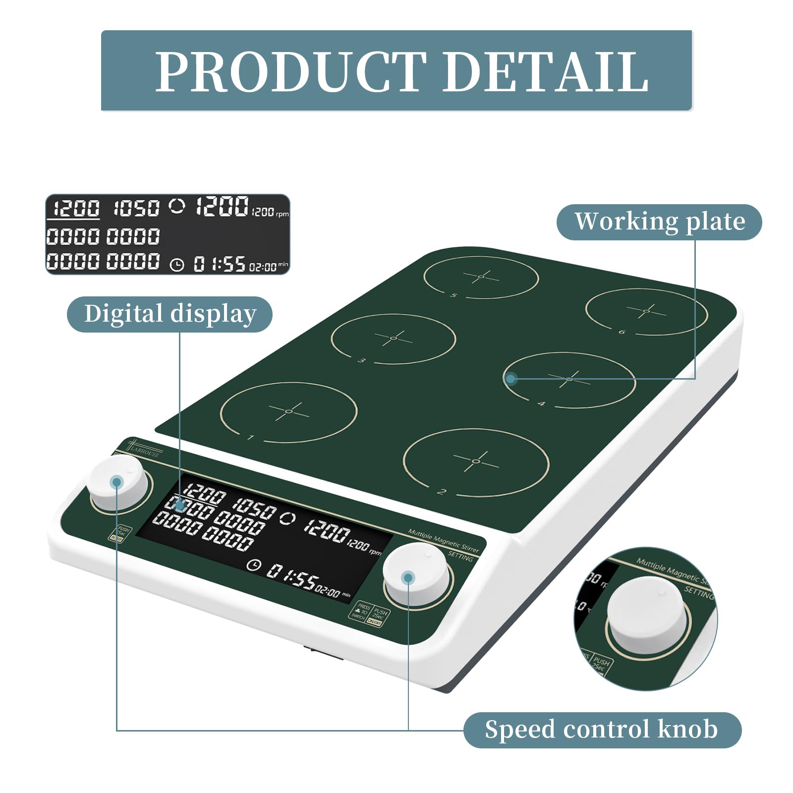 Snapklik.com : Lab Multi Place Magnetic Stirrer 6-Position Magnetic ...