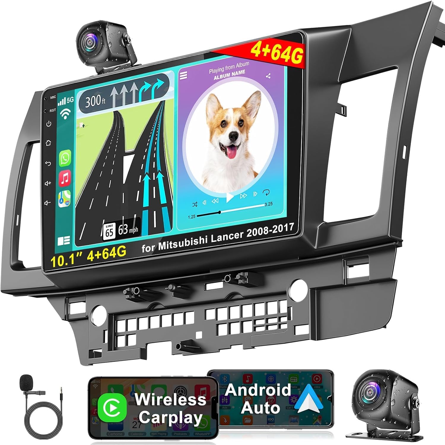 Amazon.com: 【4G RAM 64G ROM】 Car Radio for Mitsubishi Lancer 2008-2017 ...