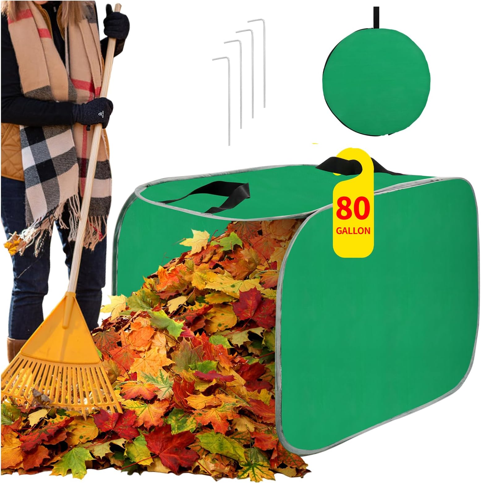 Amazon.com: Tryly Leaf Collector, Foldable Leaf Bags, Portable Pop Up ...