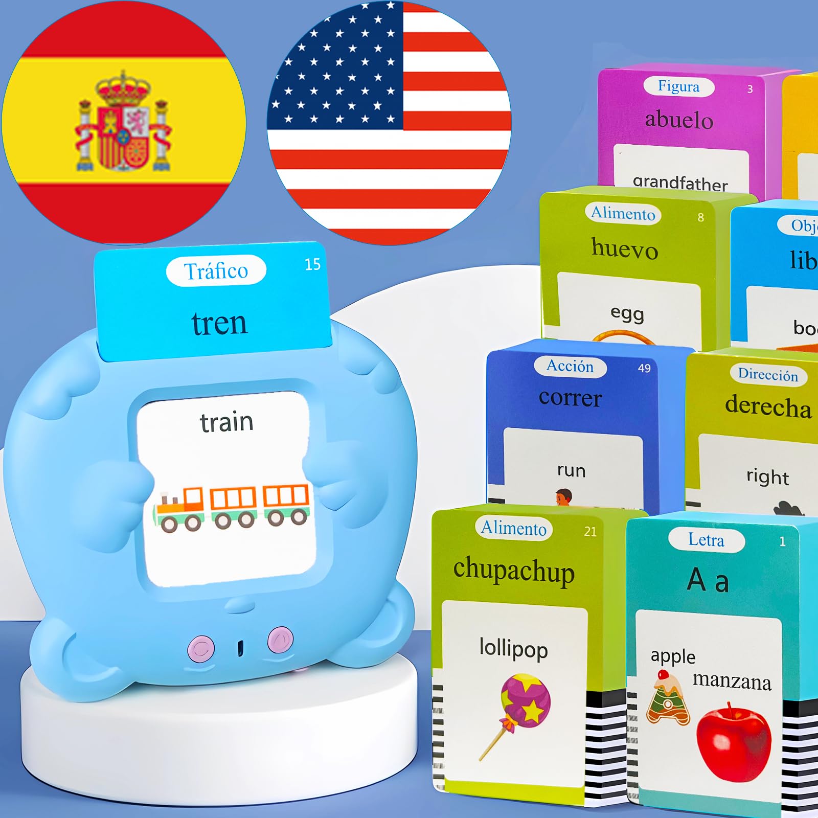 Snapklik.com : KILOGOGRAPH Bilingual English Flash Cards - Spanish ...