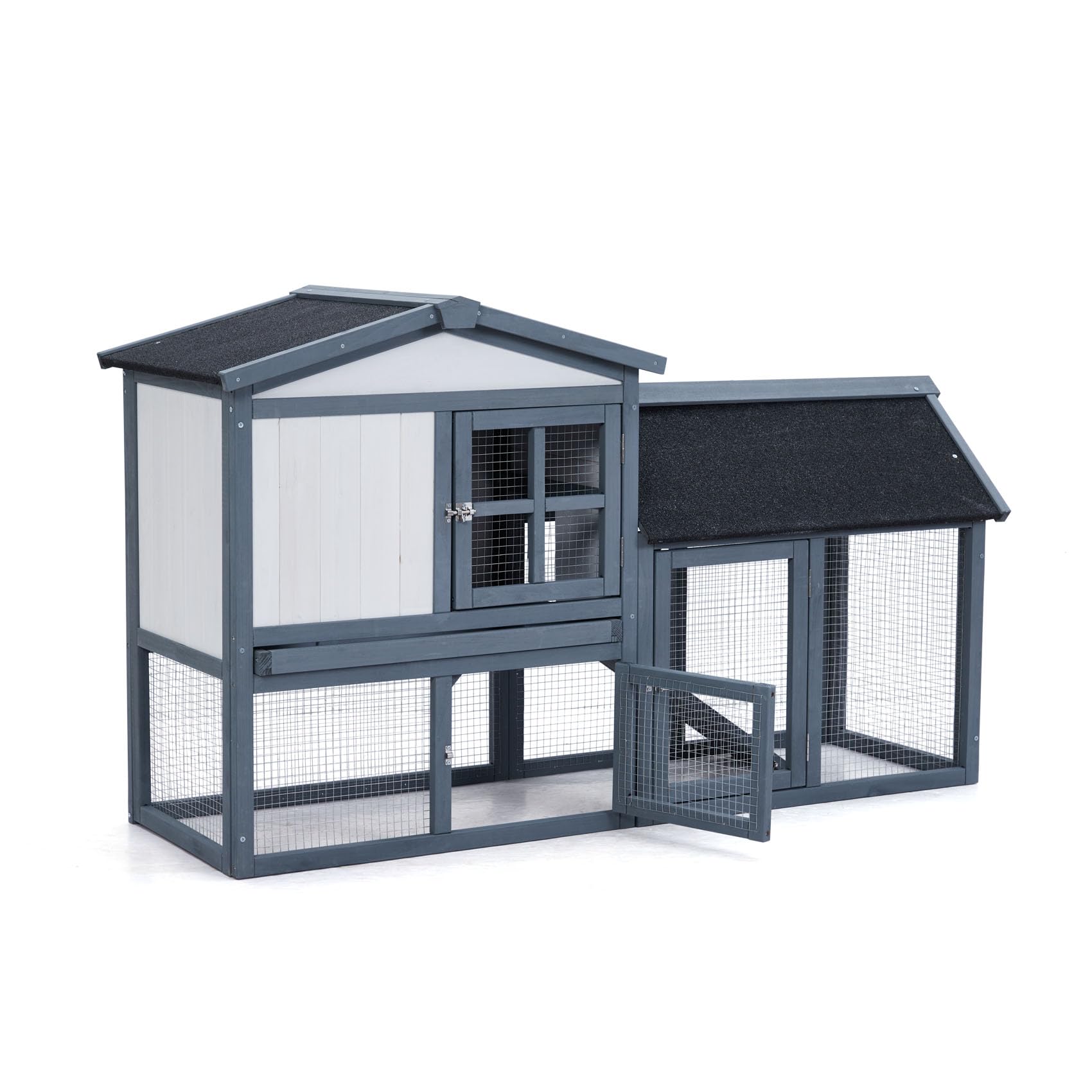 Snapklik.com : 54in Wooden Rabbit Hutch, Outdoor Indoor Rabbit Cage ...