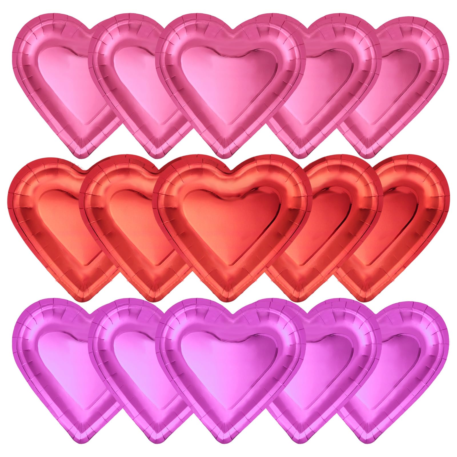 Amazon.com: Dereinwo Foil Heart Shaped Plates - 30 pack | Large 11x10 ...