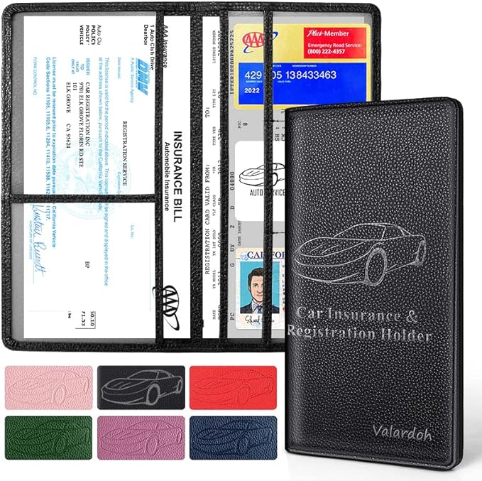 Amazon.com: Premium Car Registration and Insurance Card Holder, Car ...
