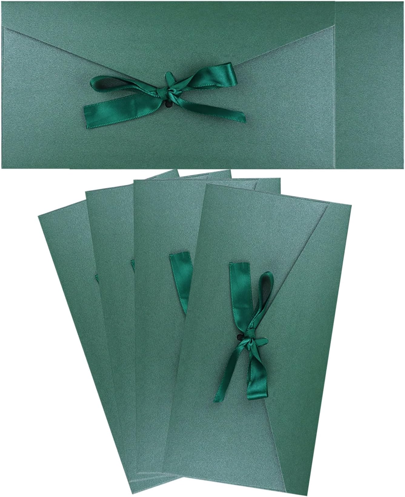 4 Pack Kraft Paper Envelopes with Ribbons, 22 * 10.9cm Luxury Mailing ...