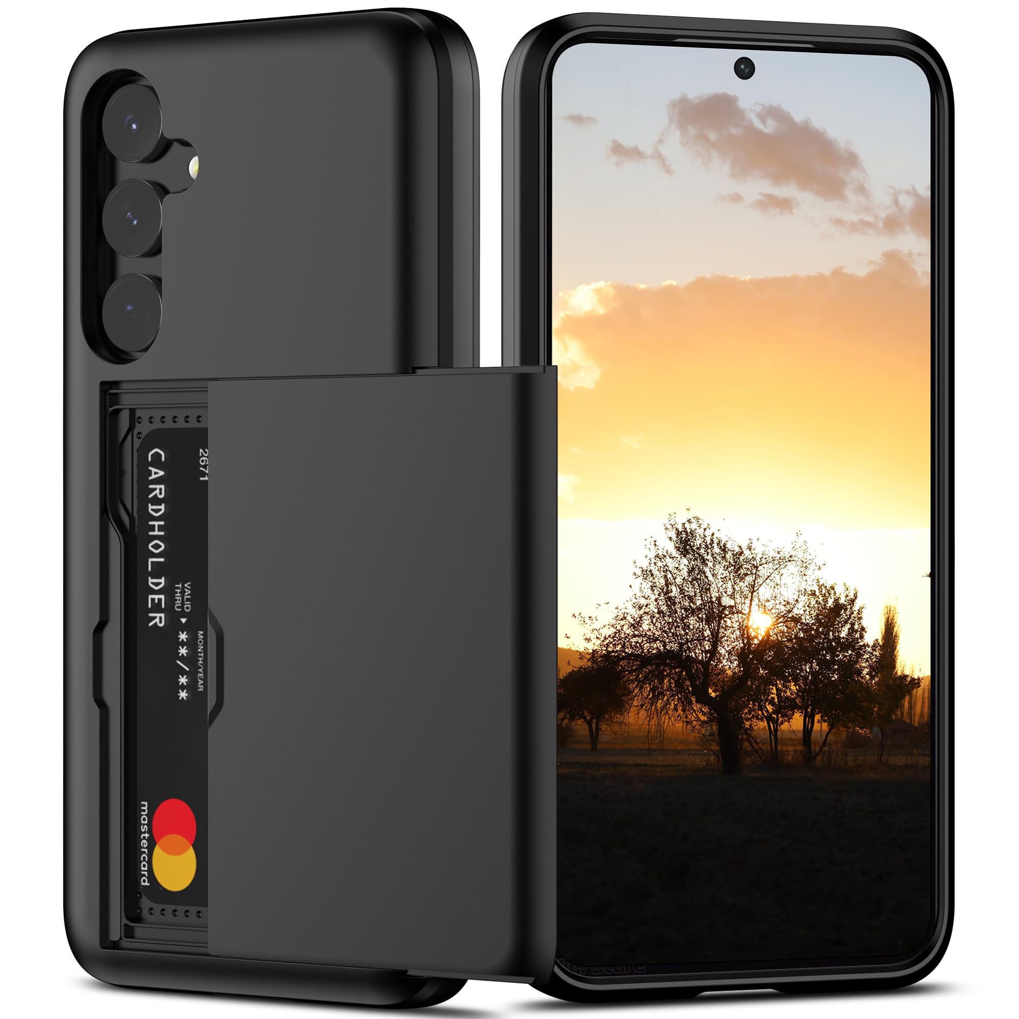 Amazon.com: Nvollnoe for Samsung S24 Plus Case with Card Holder Dual Layer Heavy Duty Protective ...