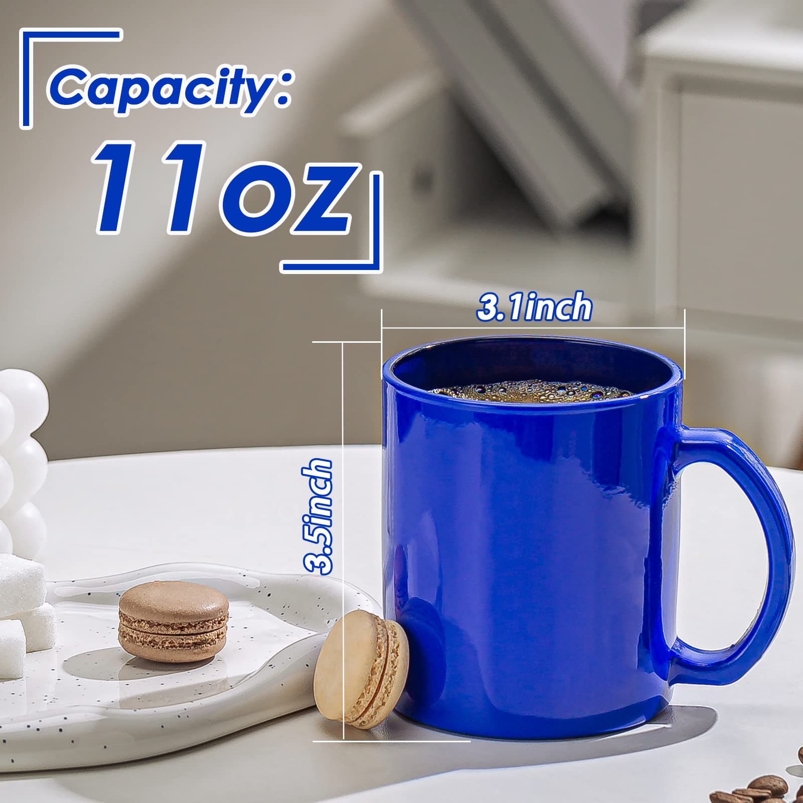 Claplante 12 Pack Coffee Mugs 11 oz Espresso Mugs with Handles, Tea ...