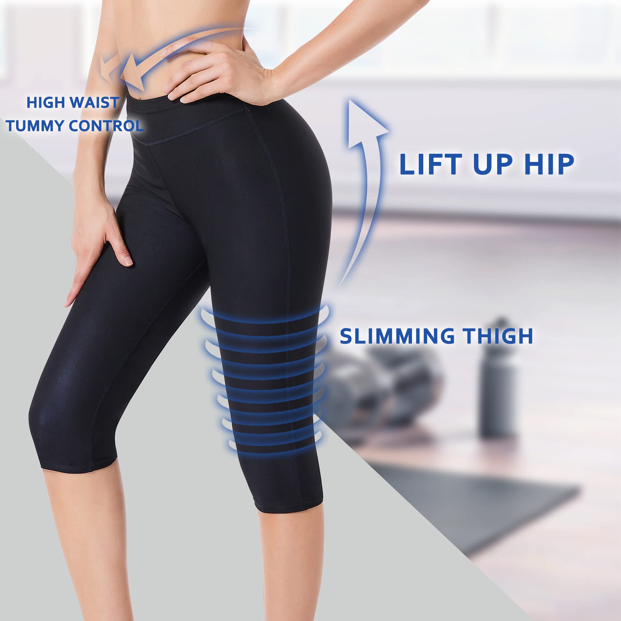 Snapklik.com : Women Sauna Sweat Pants Compression High Waist Yoga ...