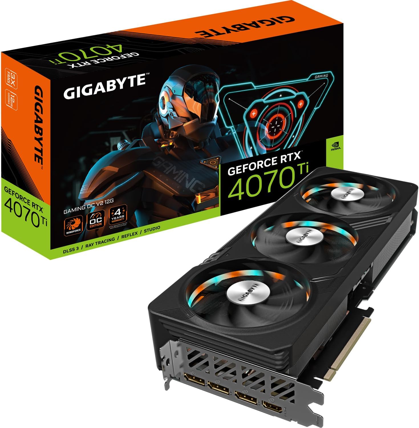 GIGABYTE GeForce RTX 4070 TI GAMING OC 12GB Scheda grafica - 12GB DDRX6 21Gbps 192bit, PCI-E 4.0 ...