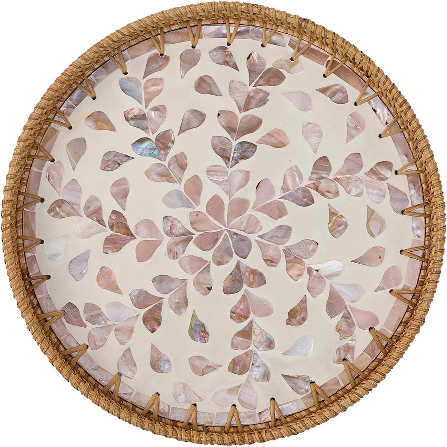 Amazon.com: Gurfuy Round Serving Tray 12" - Rustic Wooden Decorative ...