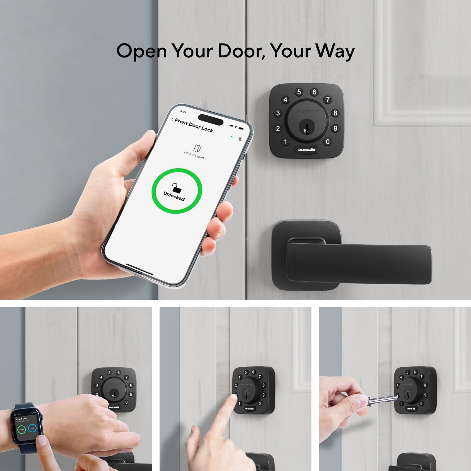 Snapklik.com : ULTRALOQ U-Bolt Smart Lock, 5-in-1 Keyless Entry Door Lock