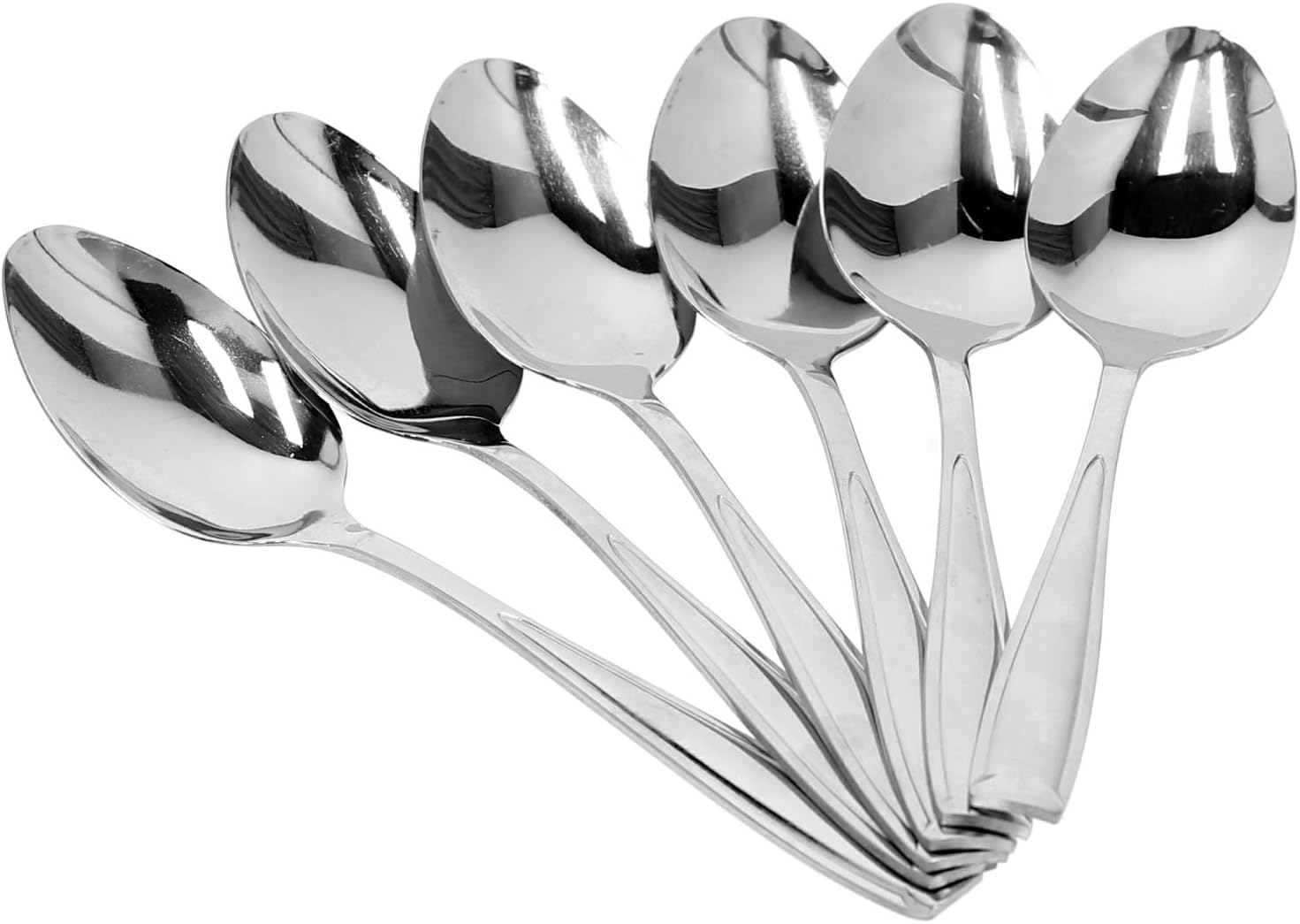 Delcasa Desert Spoon - 6 Pcs S/S -Stainless Steel - Plain Pattern ...