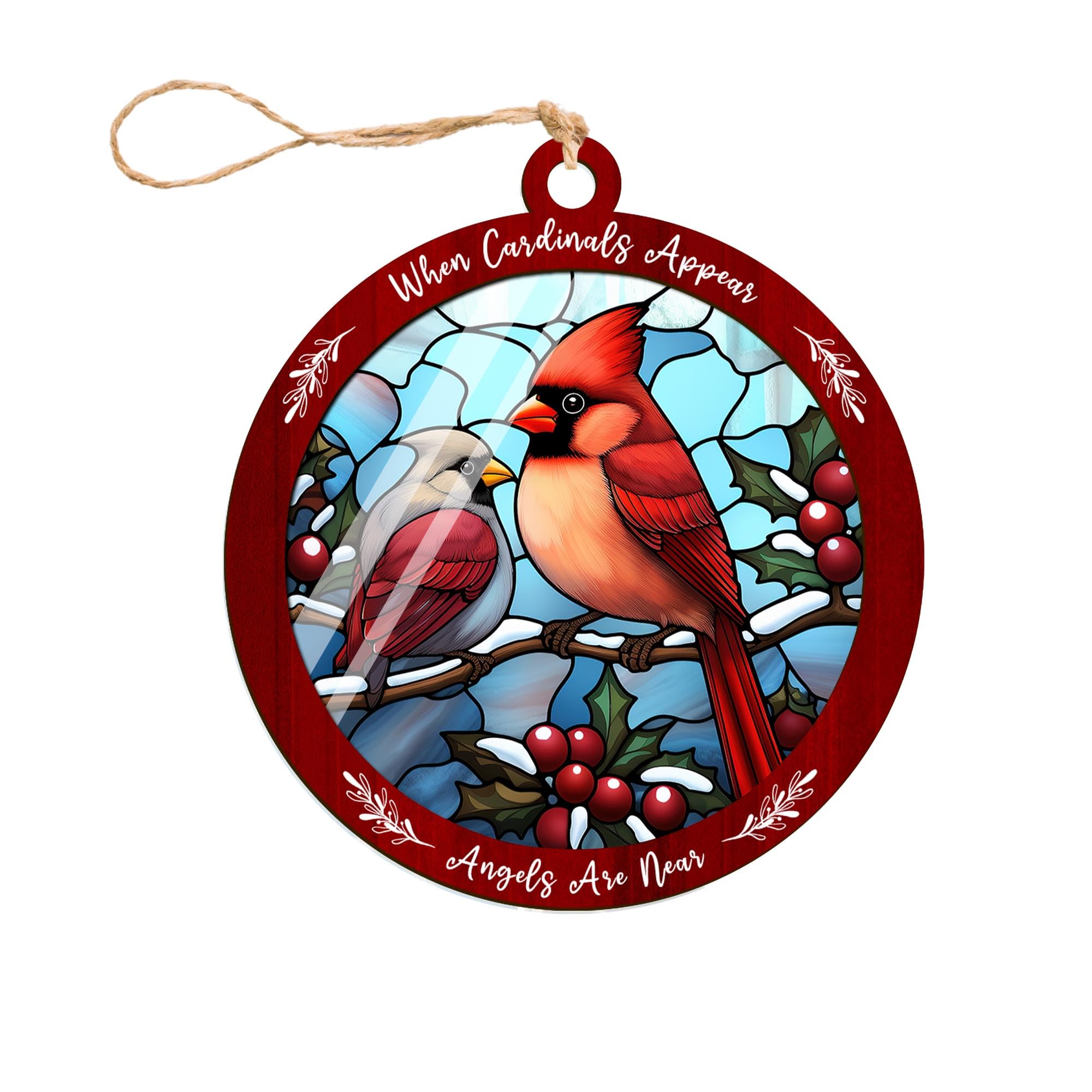 Amazon.com: Artsy Woodsy Red Cardinal Memorial Suncatcher Ornaments ...