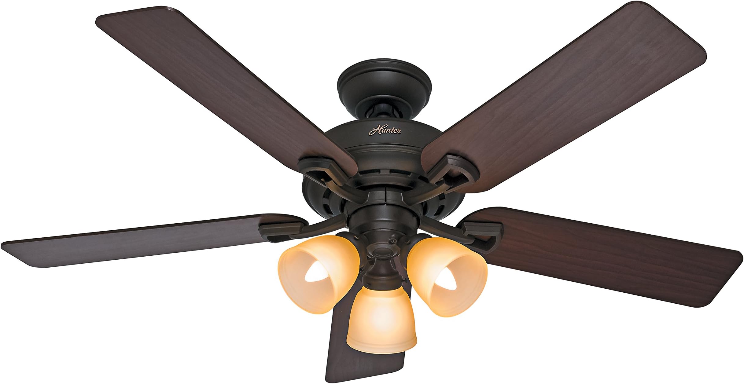 Hunter Fan 52 inch New Bronze Ceiling Fan with Light Kit and Remote ...