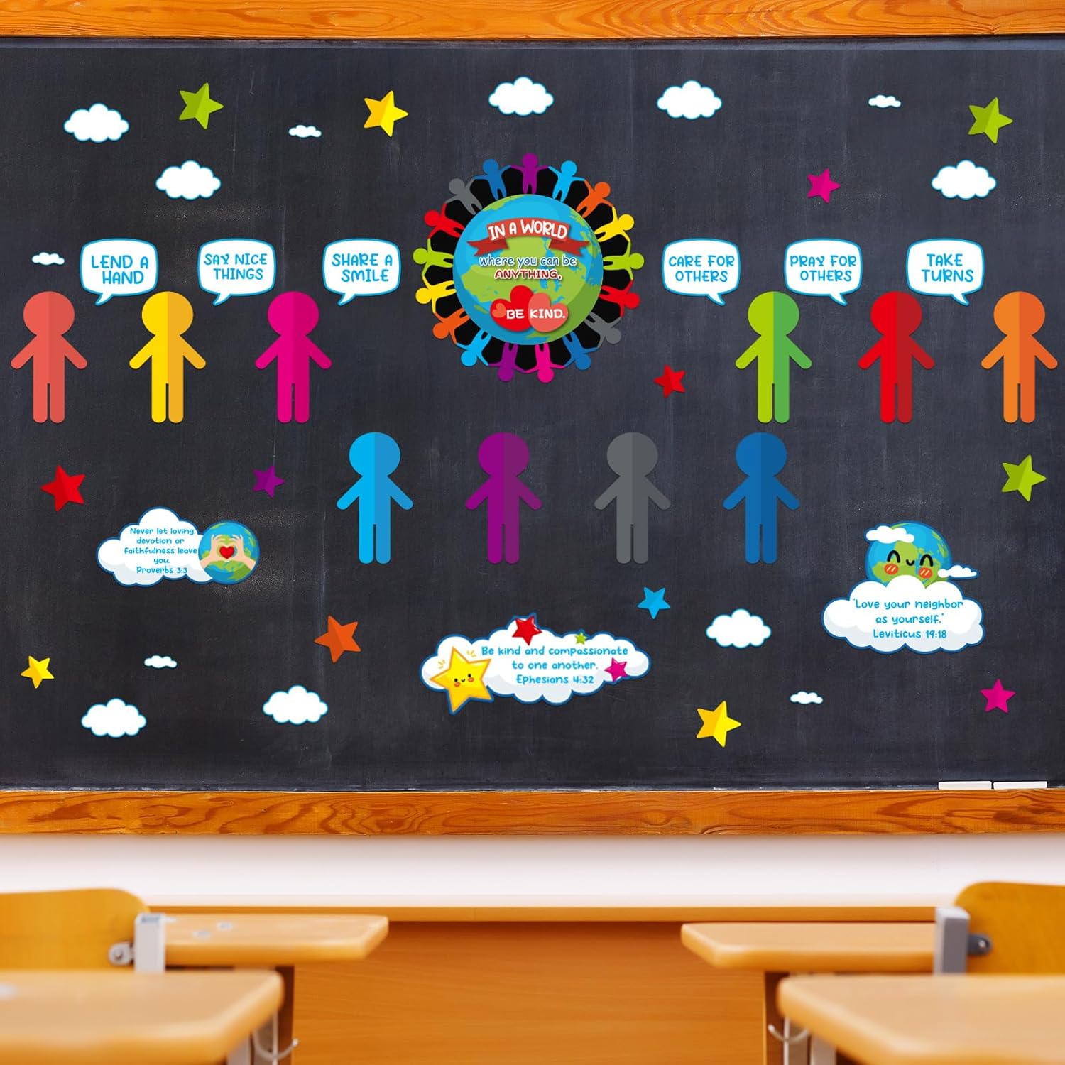 Amazon.com: Sayglossy Be Kind Religious Classroom Bulletin Board ...