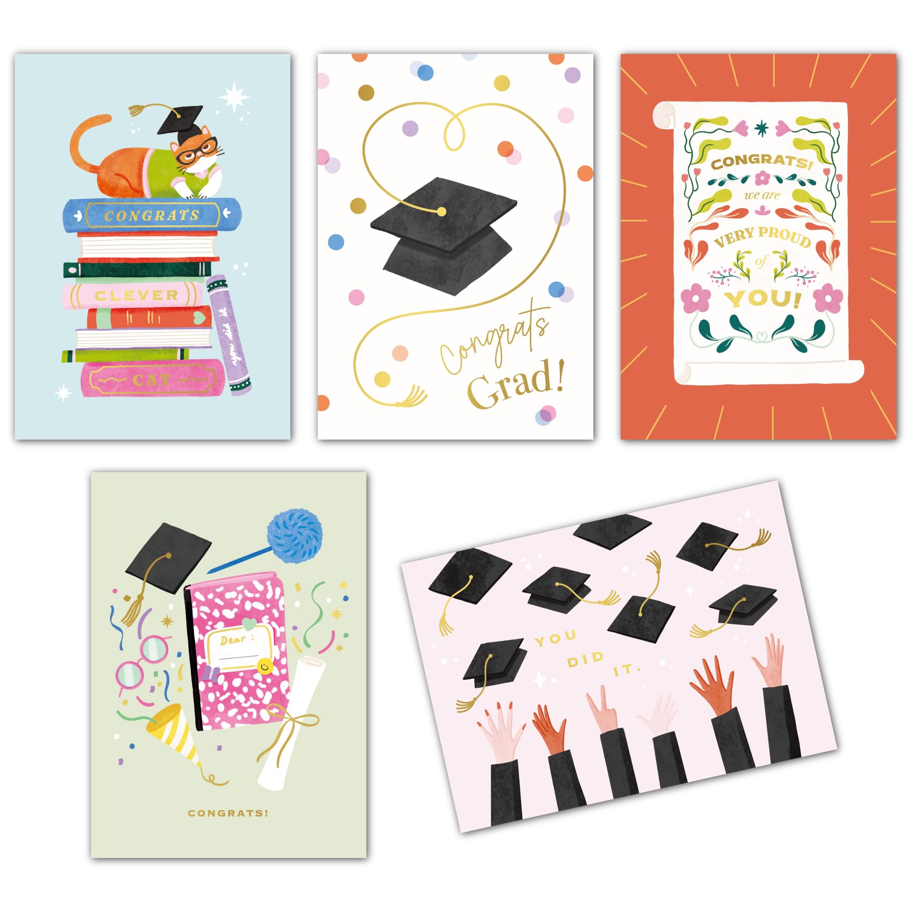 Snapklik.com : Gooji 10 Pack Graduation Cards Bulk For High School Or ...