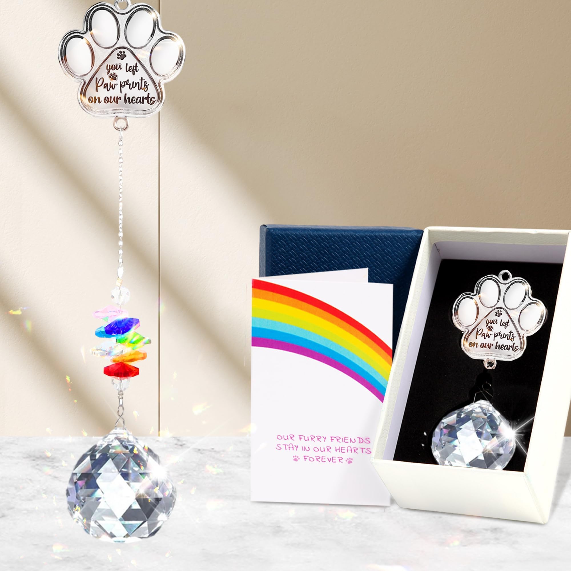 Amazon.com: Sun Catcher Rainbow Maker with Pet Photo Charm Glass Beads ...